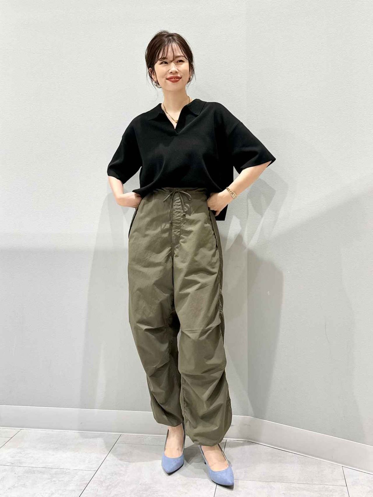 あえて『メンズ風』が正解ッ♡♡【GU】ゆったり感が今っぽ！「最旬ポロセーター」 | TRILL【トリル】