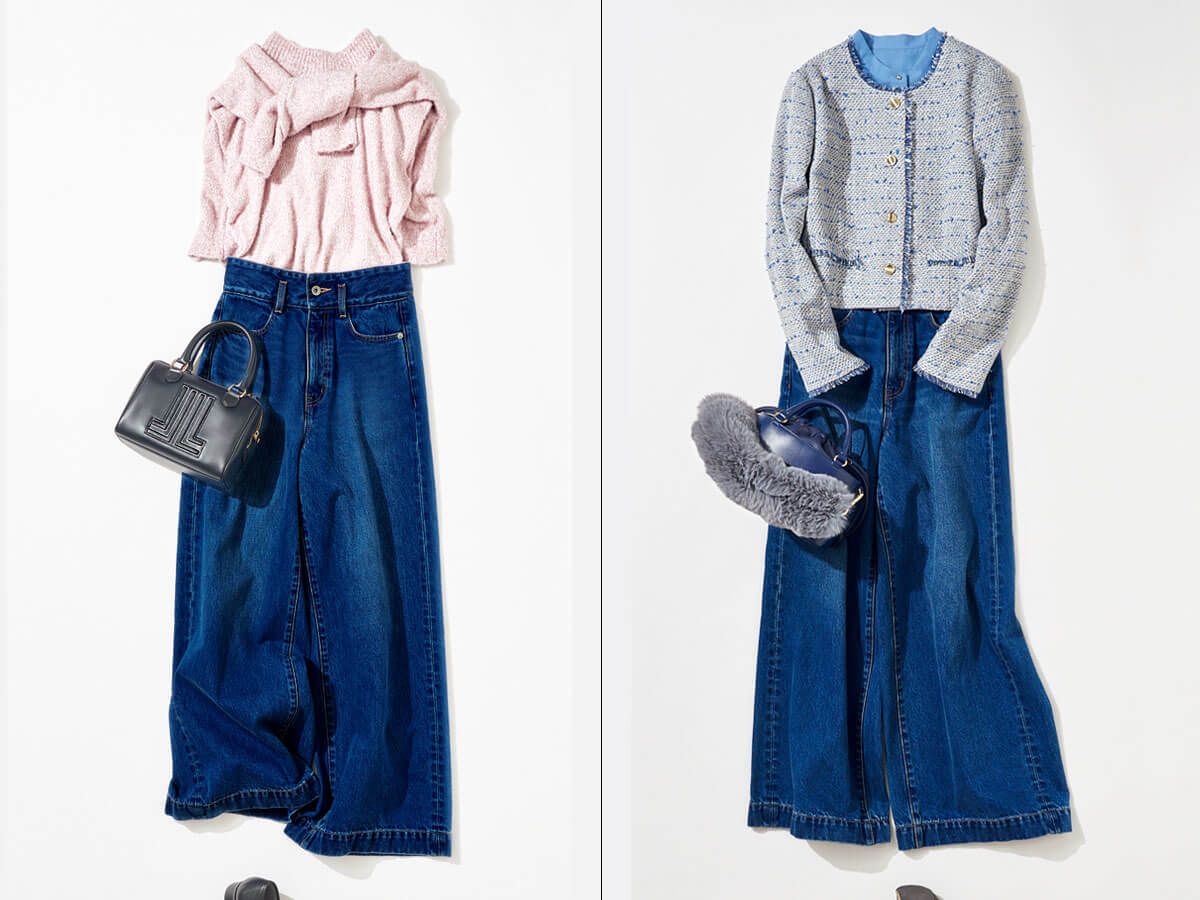 この秋「ワイドデニム」はトラッドに着こなしておしゃれを更新！ | TRILL【トリル】