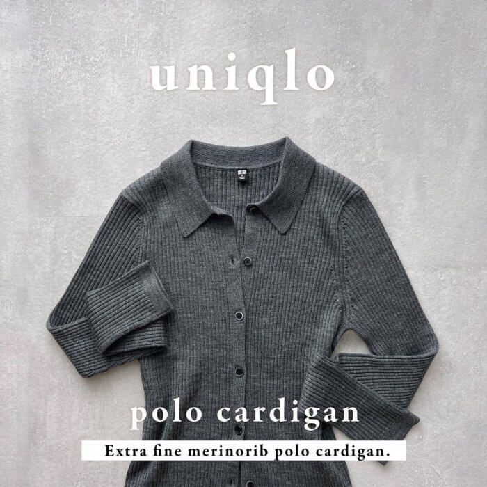 大当たりすぎ♡バズる前にゲットすべき“リブポロカーディガン”【UNIQLO】 | TRILL【トリル】