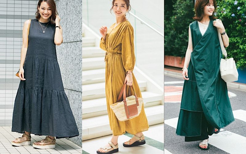 ベージュ系スポサンTEVAはワンピと合わせるのが王道！【アラサー女子のスポサンSNAP】 | TRILL【トリル】