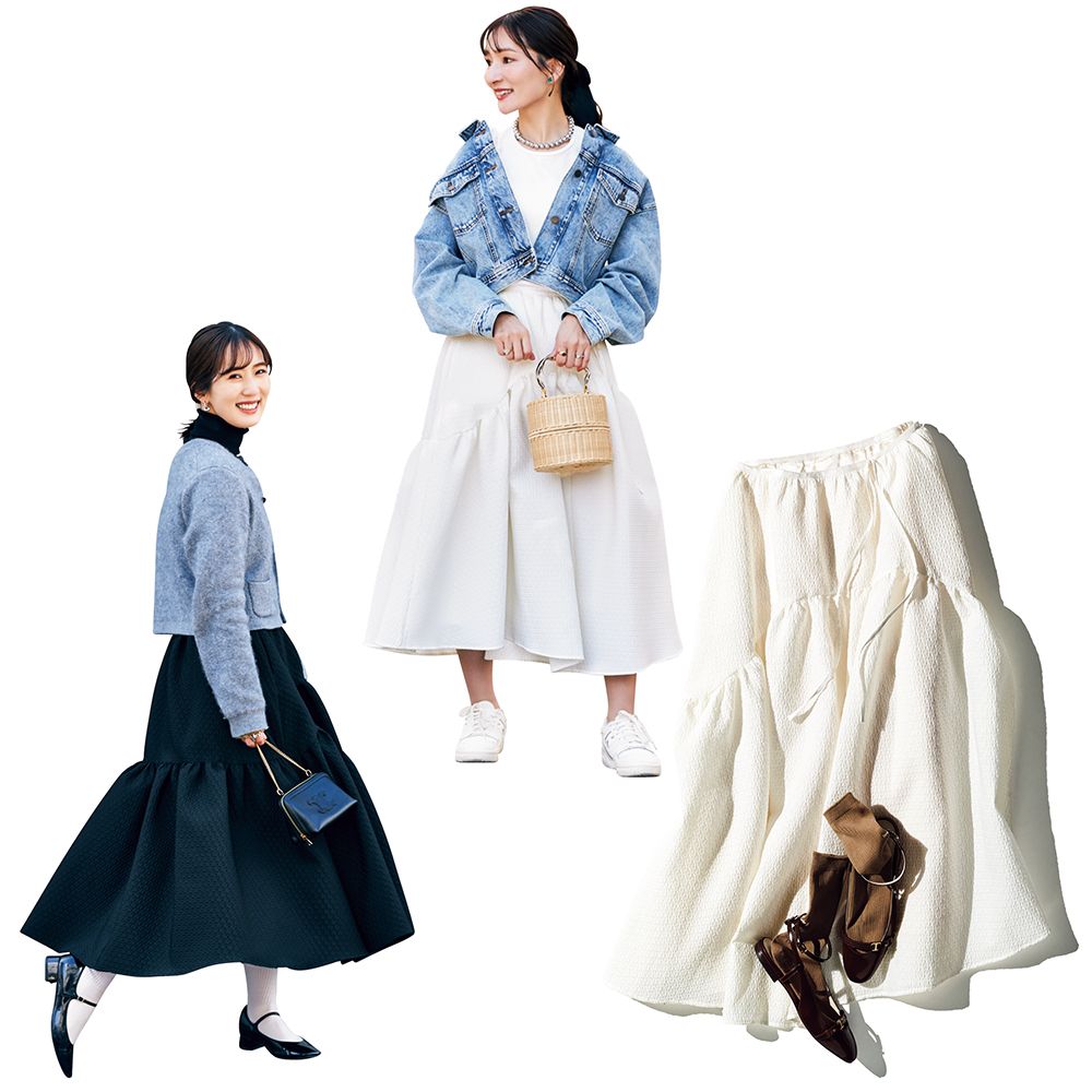 甘派のママが続々と穿いてる『ブルレアのジャカードスカート』着こなし実例6！ | TRILL【トリル】