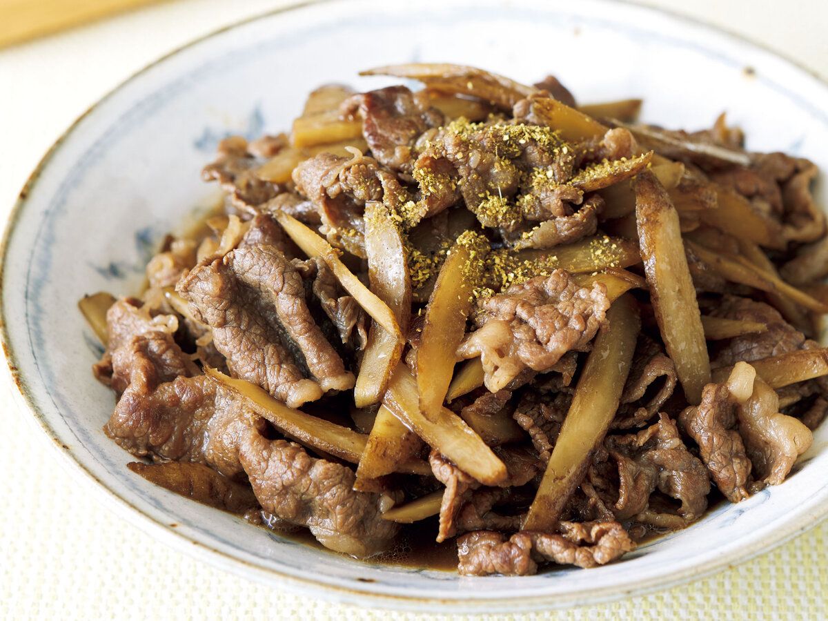 粉山椒がピリリと効いてる！ 『牛肉と新ごぼうの山椒しょうゆ煮』のレシピ【完成まで20分】 | TRILL【トリル】