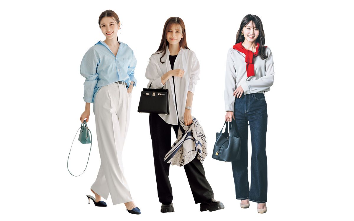 【30代のリアルSNAP】旬のシャツは太パンツが今どき | TRILL【トリル】