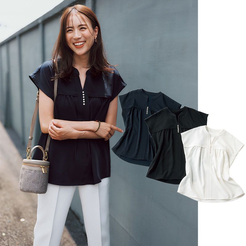 【保護者会､通勤etc.】アウトしてキマる！パール付きトップスが万能 | TRILL【トリル】