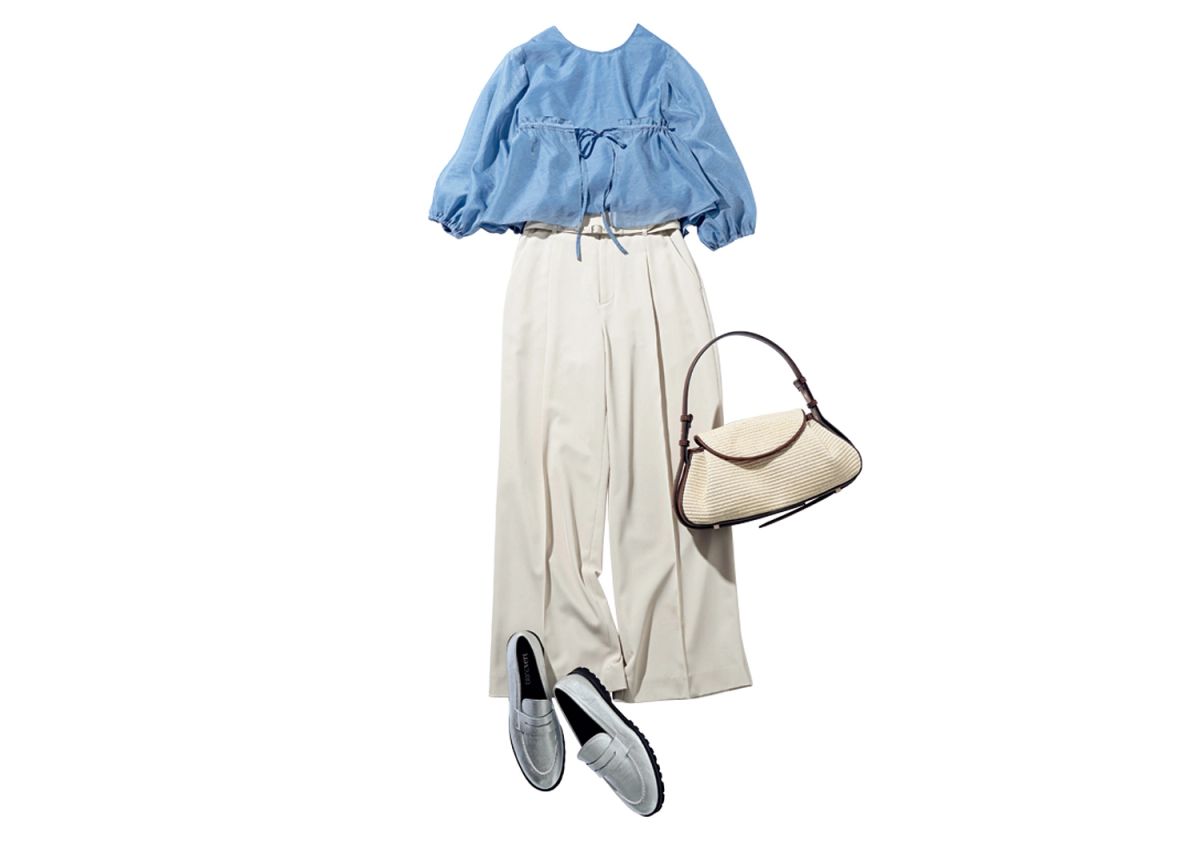 マルチWAYブラウスは1枚あって損なし♡涼感ブルーでつくる爽やか通勤コーデ【毎日コーデ】 | TRILL【トリル】