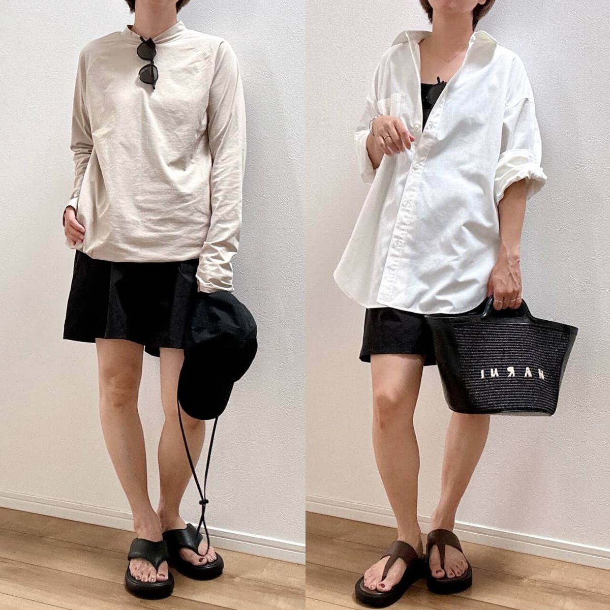 【水際コーデ】UVカット＆体型カバーが叶う。オーバーサイズの洋服見えラッシュガード | TRILL【トリル】