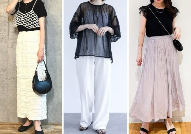 「黒トップス」で夏コーデの洗練度UP♡重たく見せない！大人女子の垢抜けスタイル | TRILL【トリル】