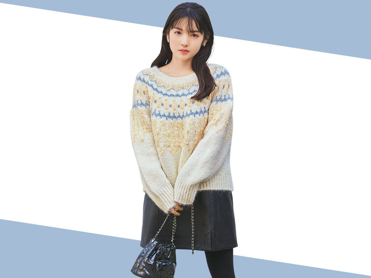 モヘアニットが着膨れしてない？辛口素材のミニスカ着痩せとシャレ感を両取り！ | TRILL【トリル】