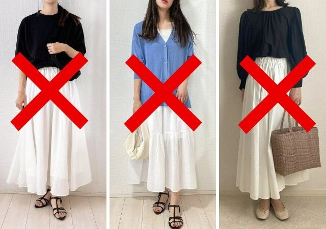 春の「白スカート」は着膨れ注意！着こなしだけでこんなに変わる！大人女子のNG＆OKコーデ | TRILL【トリル】