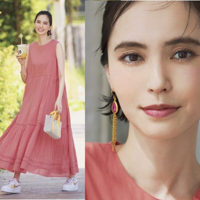 【40代メイク】2000円以下コスメで透明感アップ！”きれい色ワンピ”を引き立てる大人の夏メイク | TRILL【トリル】