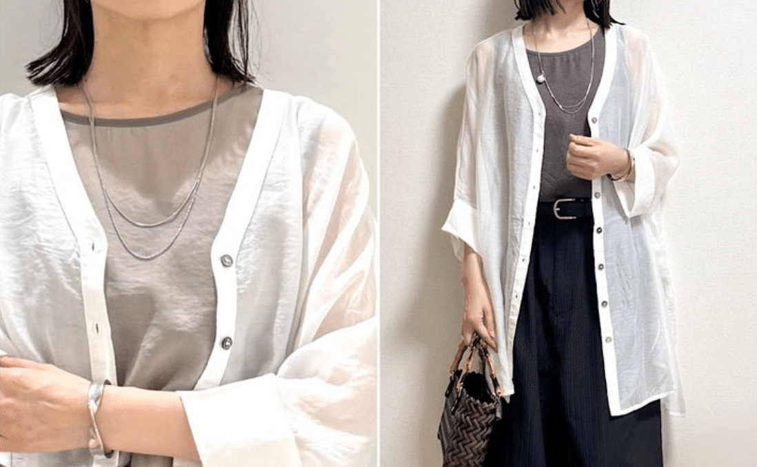 「それ、見えてます」夏のシアー素材、どう着こなせば“透けてOK”になる？【大人の抜け感テク】 | TRILL【トリル】