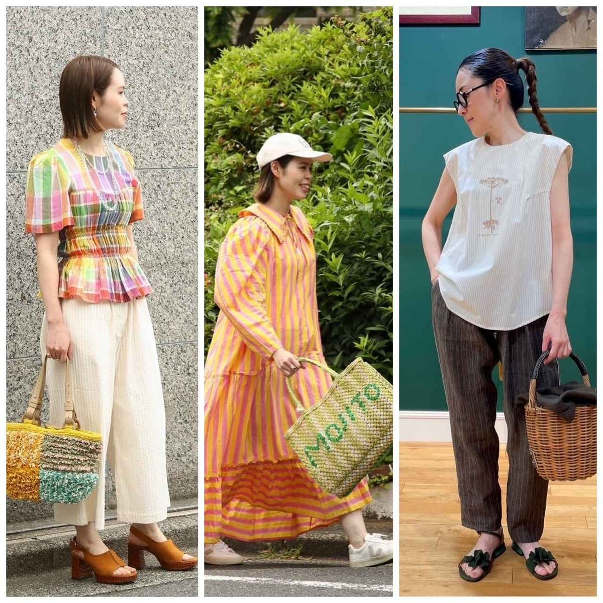 夏コーデが即映える、大人の“格上かごバッグ”術【H.P.FRANCE発】 | TRILL【トリル】