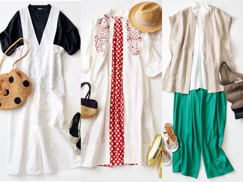 ジレ、前あきワンピース、メッシュetc...キーワードで紐解く、夏の重ね着 | TRILL【トリル】