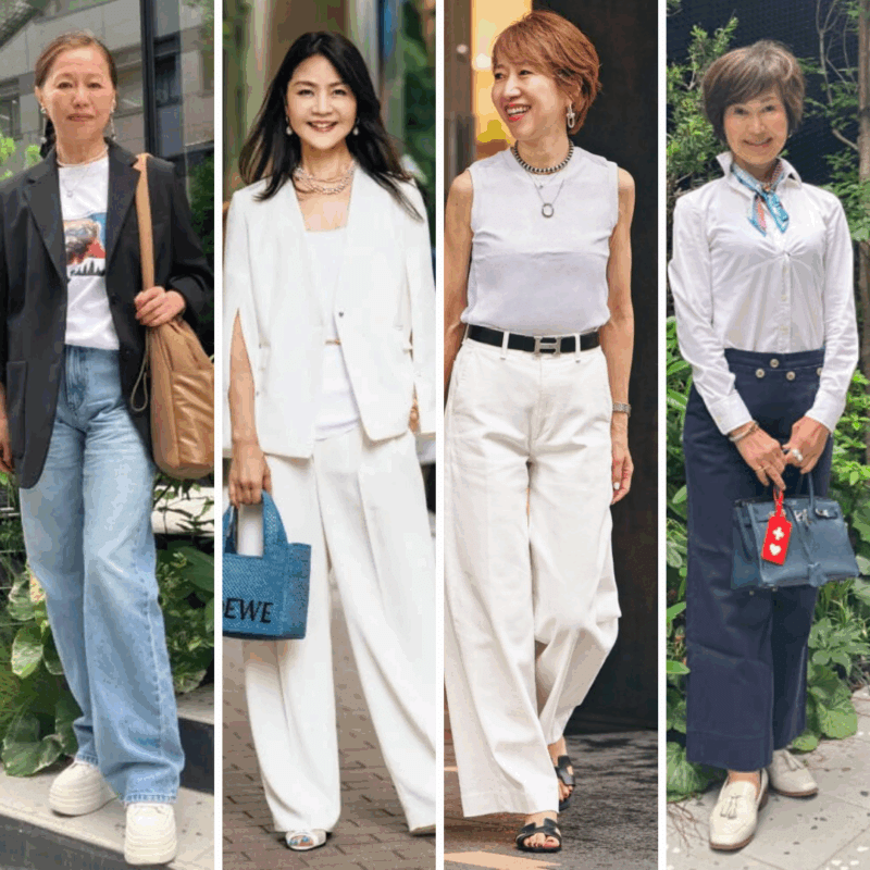 【60代お手本スナップ】夏は白を効かせるのが正解！目にも涼しいホワイトコーデ4選 | TRILL【トリル】
