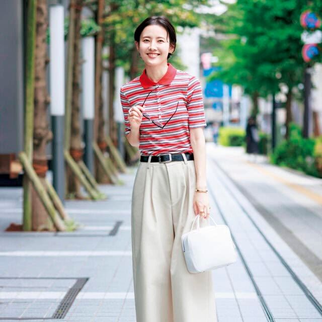【30代スナップ】H&Mのポロシャツが主役！トレンドアイテムこそ「プチプラ」が頼れる | TRILL【トリル】