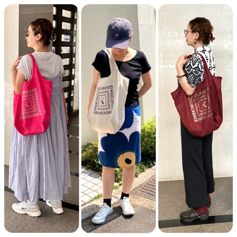 【アラフィフのおしゃれ】紀ノ国屋のエコバッグは大人世代の普段着をもっと素敵に！残暑にうれしい注目アイテム～毎日ごきげん帖Vol.11～ | TRILL【トリル】