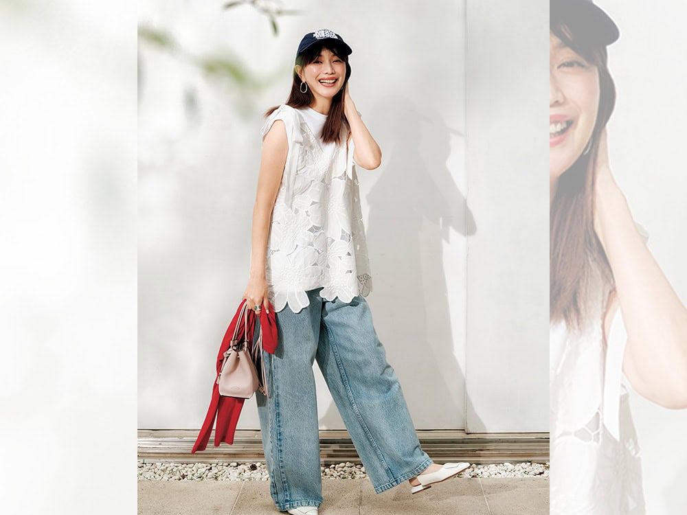 40代の【ワイドパンツコーデ】オシャレもスタイルアップも叶える両得コーデ＜3選＞ | TRILL【トリル】