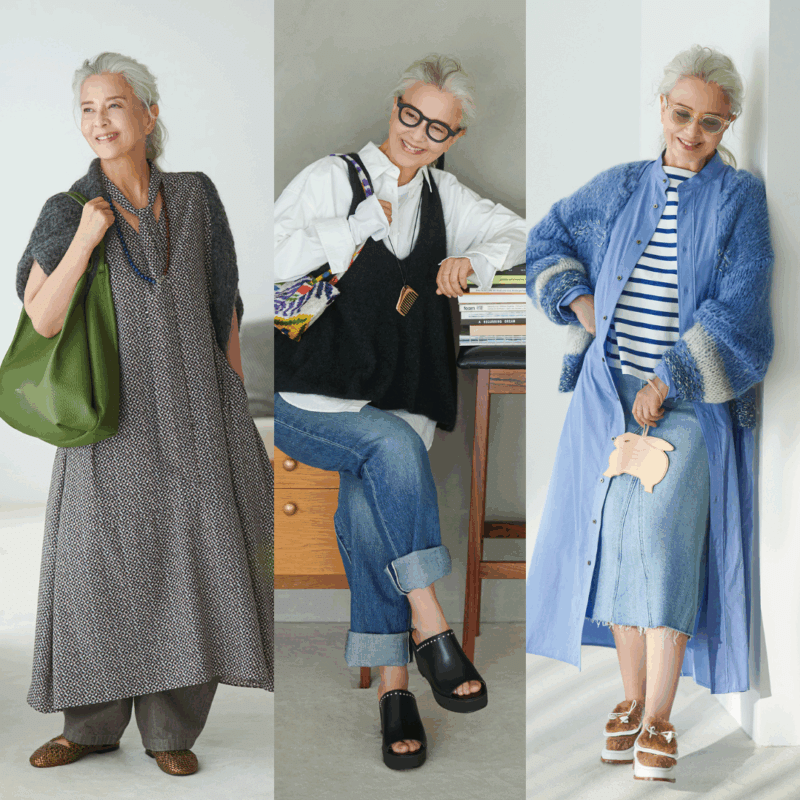 【60代ファッション】おしゃれのお手本、結城アンナさんのデニムを使った3コーデ！「どう着るかで自分のスタイルはできるもの」 | TRILL【トリル】