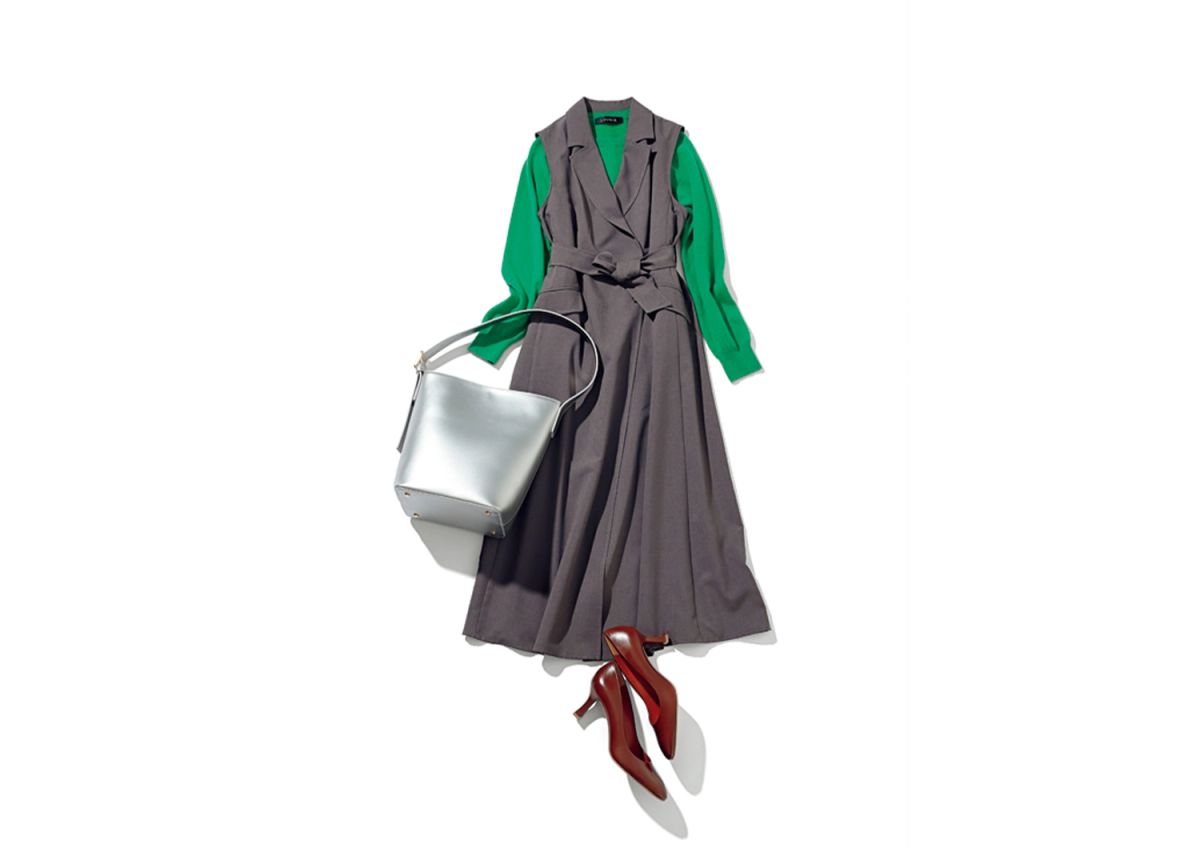 レイヤードでシャレ感UP！鮮やかグリーンを使った通勤コーデ【毎日コーデ】 | TRILL【トリル】