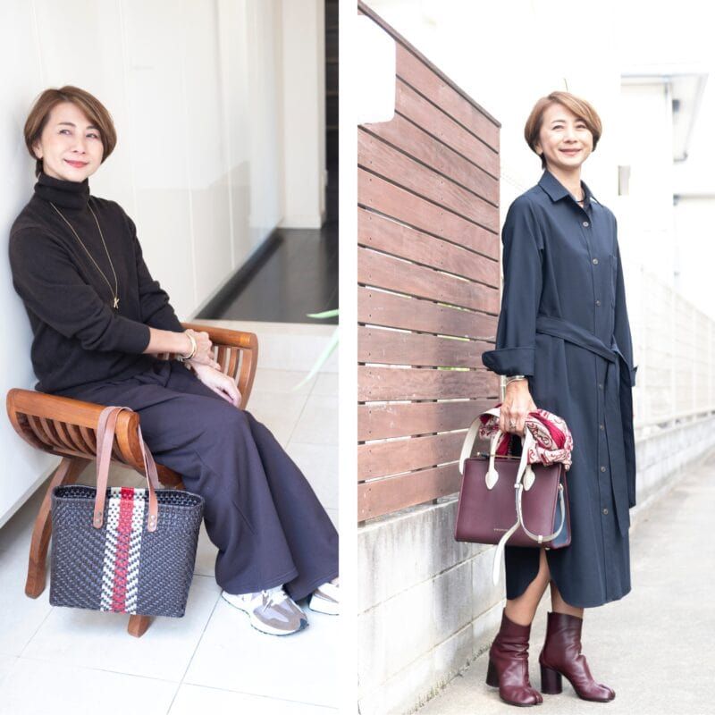 【50代秋冬コーデ】今季のトレンドカラー「ブラウン」「バーガンディー」でベーシックの鮮度をUPさせたコーデ2選！気負わず試せるテクニックが盛りだくさん！ | TRILL【トリル】