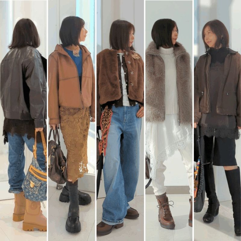 【60代ファッション】レザー＆ファーがぐっとあか抜け！「ZARA」「H&M」のレースレイヤードで洗練「大人の甘辛ミックス」コーデ5選！ | TRILL【トリル】